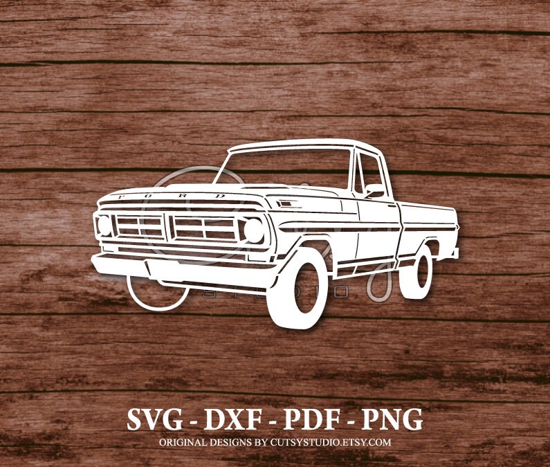 SVG FORD F100 1972 Truck Silhouette Cut Files Designs, Clip Art, Paper ...