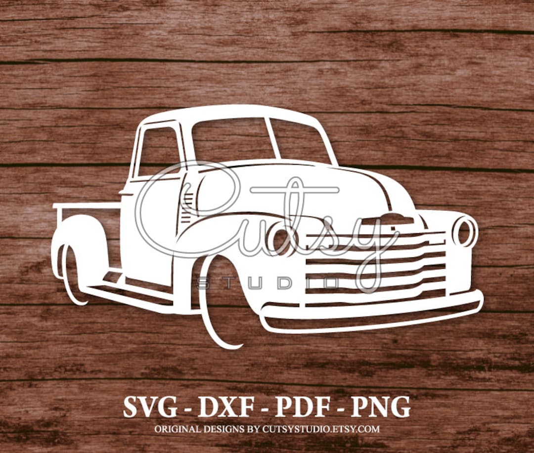 SVG Chevy 3100 Classic Pickup Truck Silhouette Cut Files Designs, Clip ...