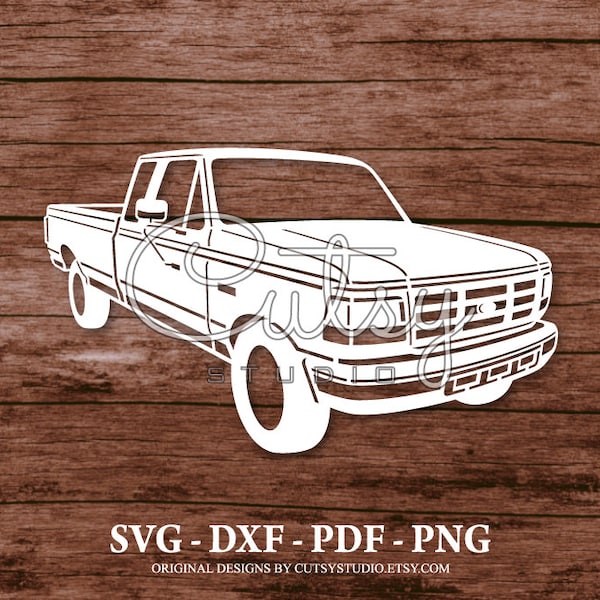 SVG FORD F 150 90s Pickup Truck Silhouette Cut Files Designs, Clip Art ...