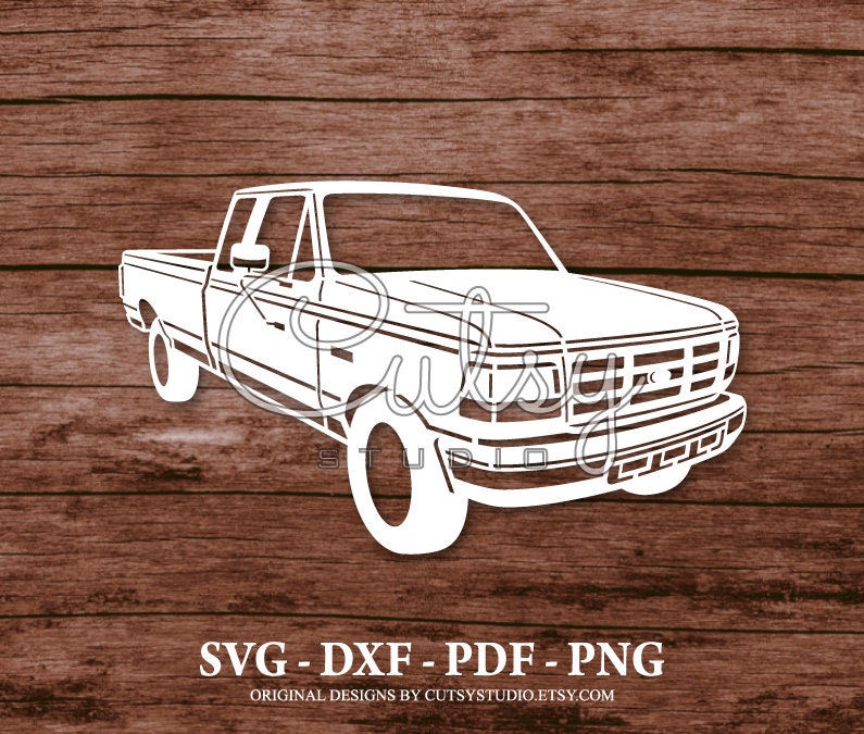 SVG Ford F250 XLT 1995 Silhouette Cut Files Designs, Clip Art, Paper ...