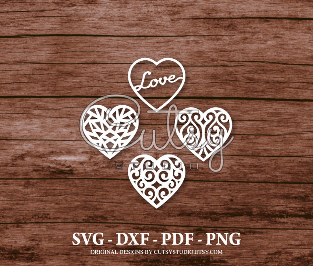 SVG Love Frame Silhouette Cut Files Designs, Clip Art, Paper, Craft ...