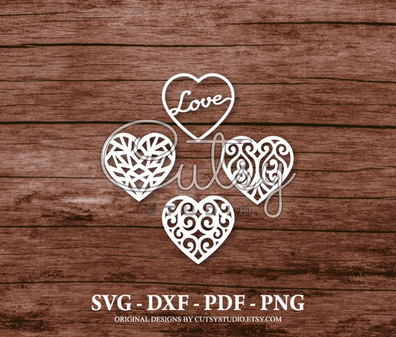 SVG Love Frame Silhouette Cut Files Designs Clip Art Paper | Etsy