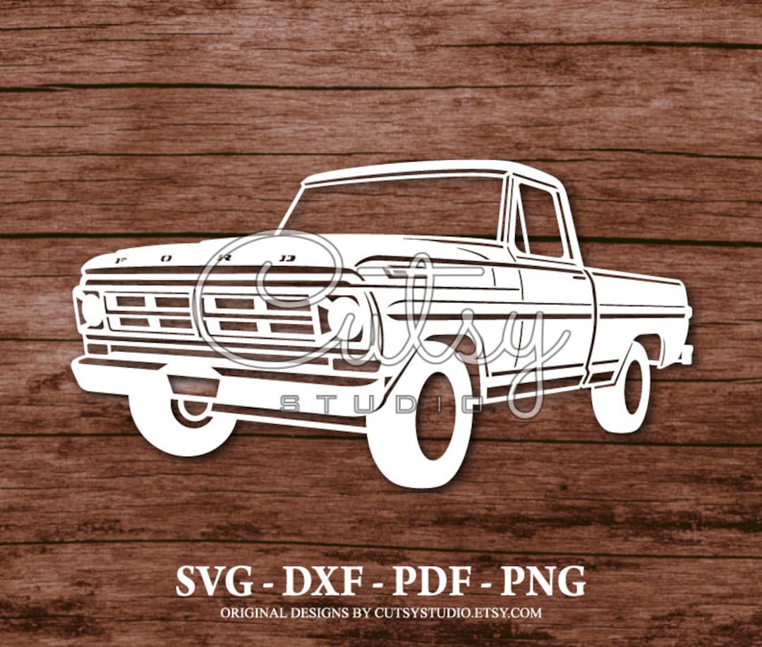SVG Ford F100 1972 Pickup Truck Silhouette Cut Files Designs, Clip Art ...