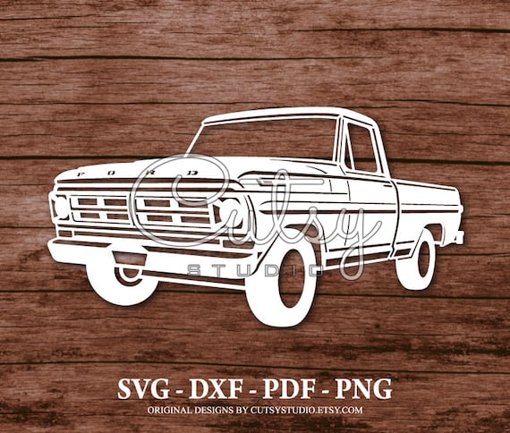 SVG Ford F100 1972 Pickup Truck Silhouette Cut Files Designs - Etsy UK