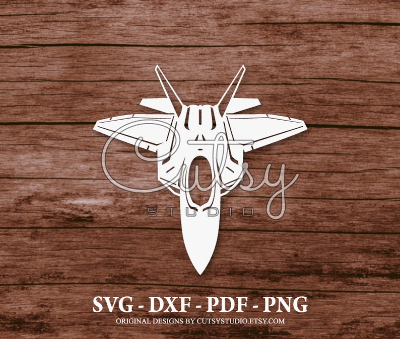 SVG F-22 RAPTOR Top View Silhouette Cut Files Designs, Clip Art, Paper ...