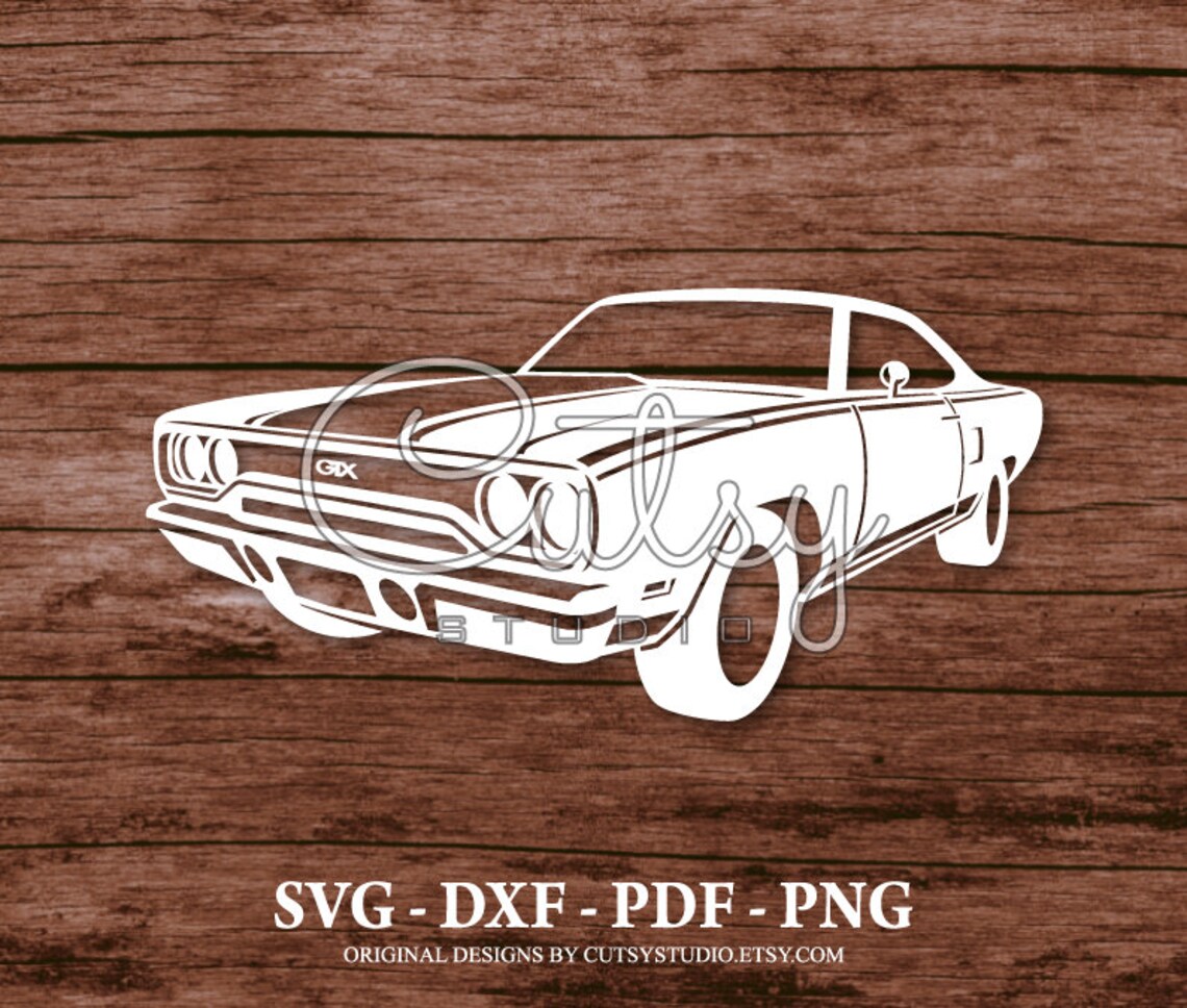SVG Plymouth GTX Silhouette Cut Files Designs, Clip Art, Paper, Craft ...