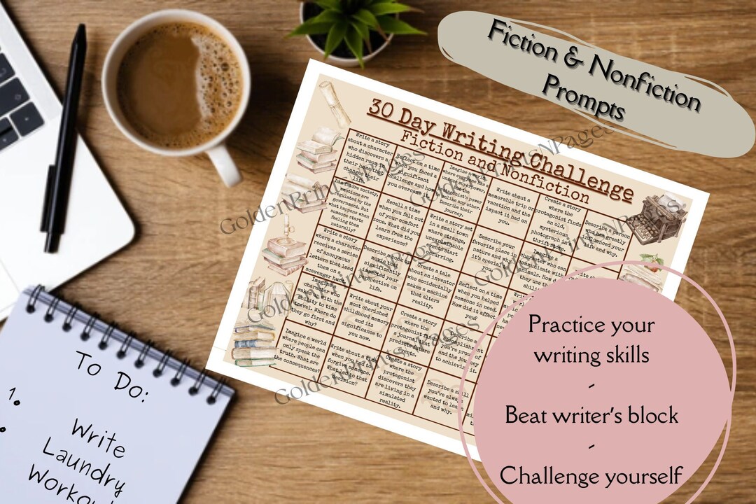 30-day Writing Challenge/fiction & Nonfiction/daily Prompts/writer's ...