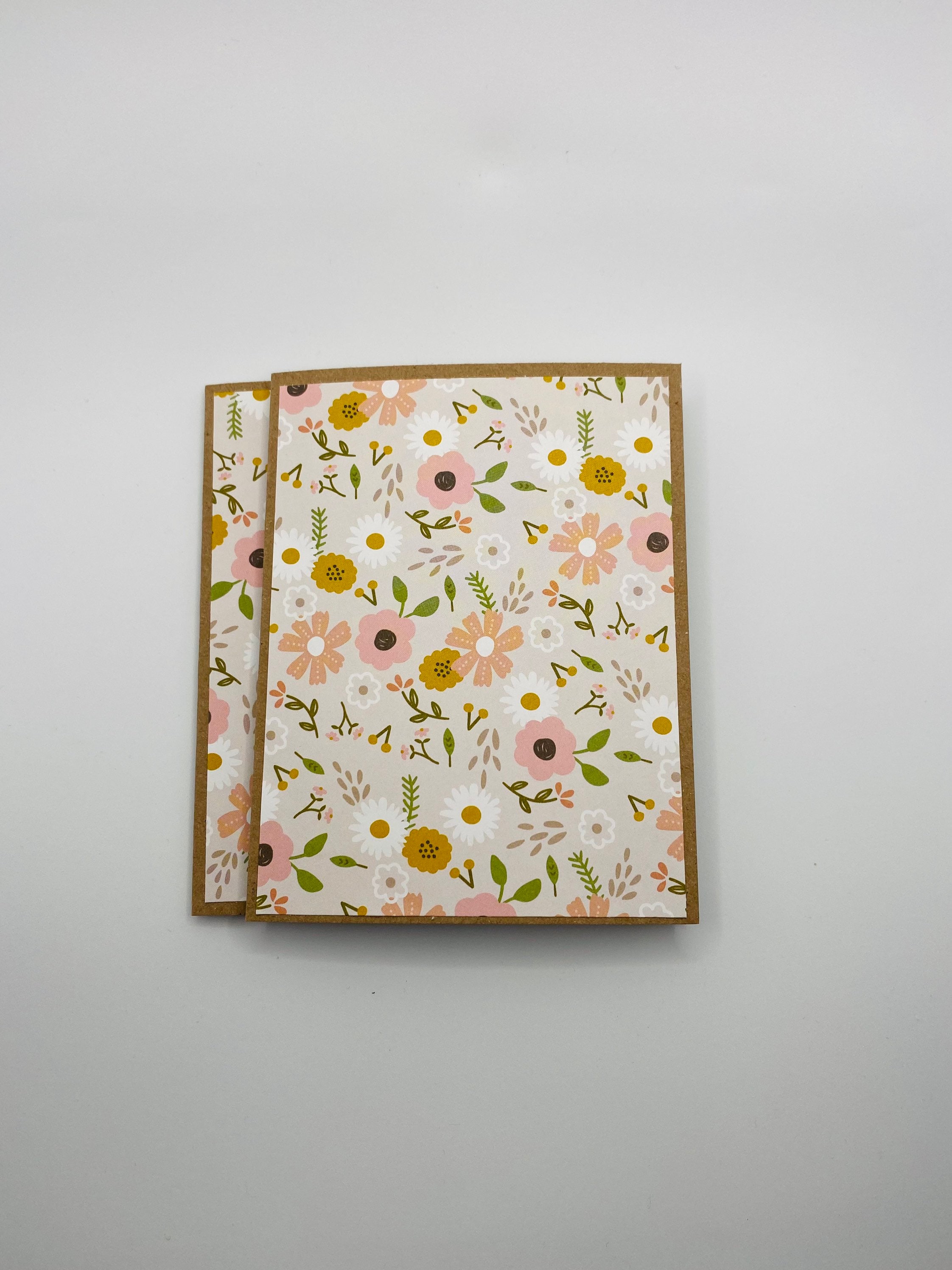 Handmade Kraft Brown Botanical Note Cards, Hand Made Cards, Set of 6 ...