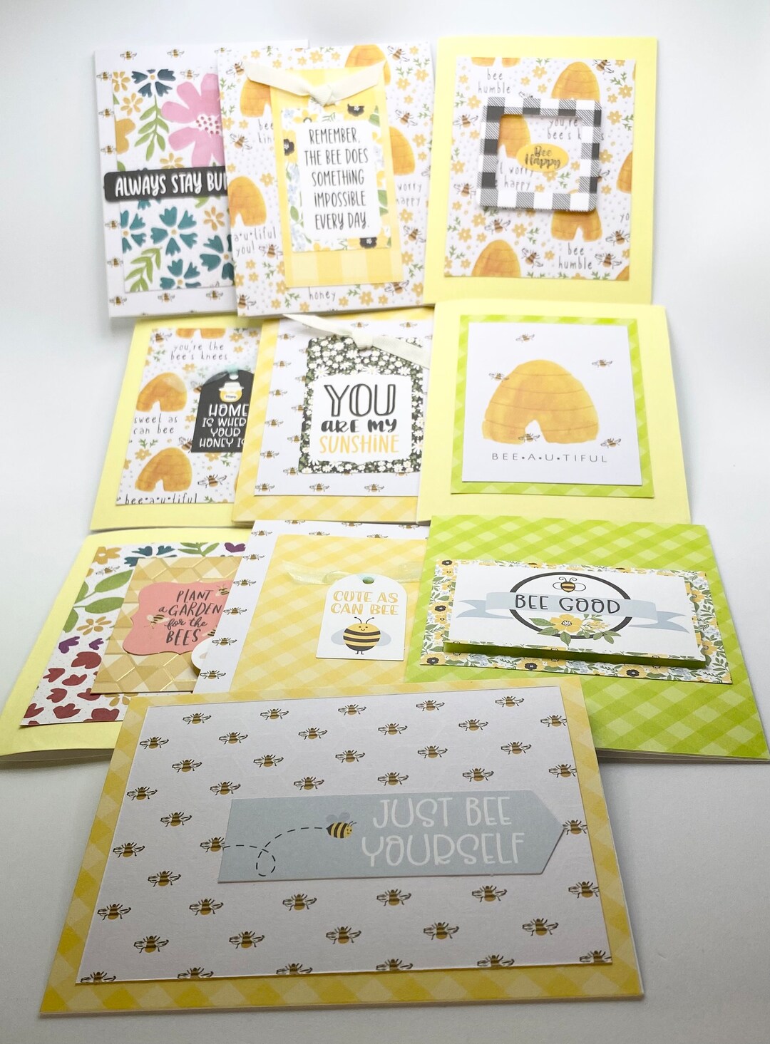 Bee Greeting Cards Blank Motivational Cards Hand Made - Etsy