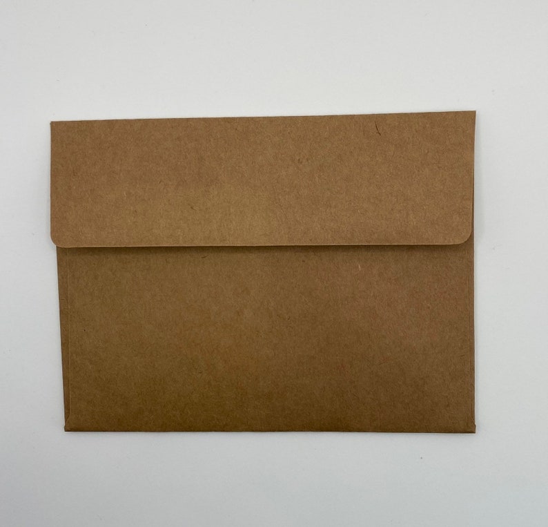 Handmade Kraft Brown Botanical Note Cards, Hand Made Cards, Set of 6 ...