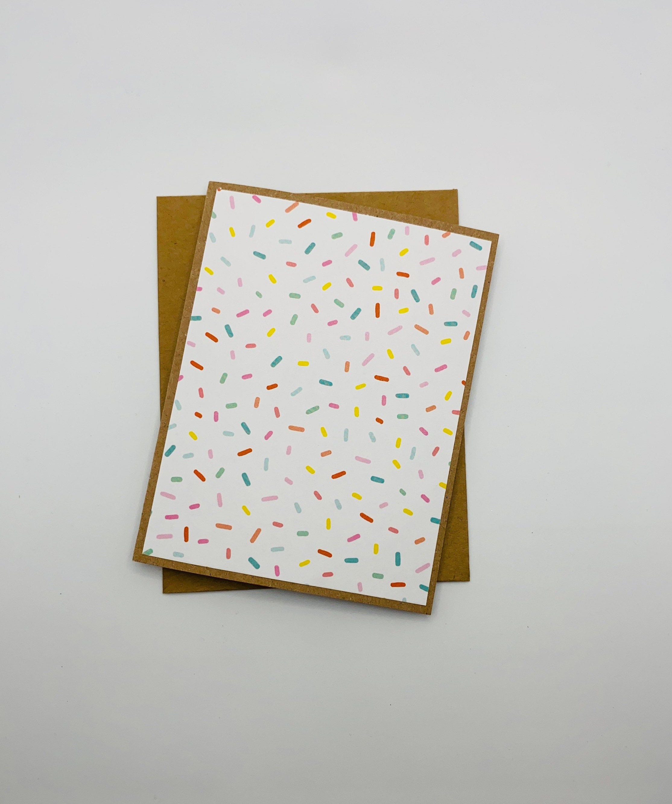 Cake Sprinkle Cards, Set of 6 Kraft Cards With Envelopes - Etsy
