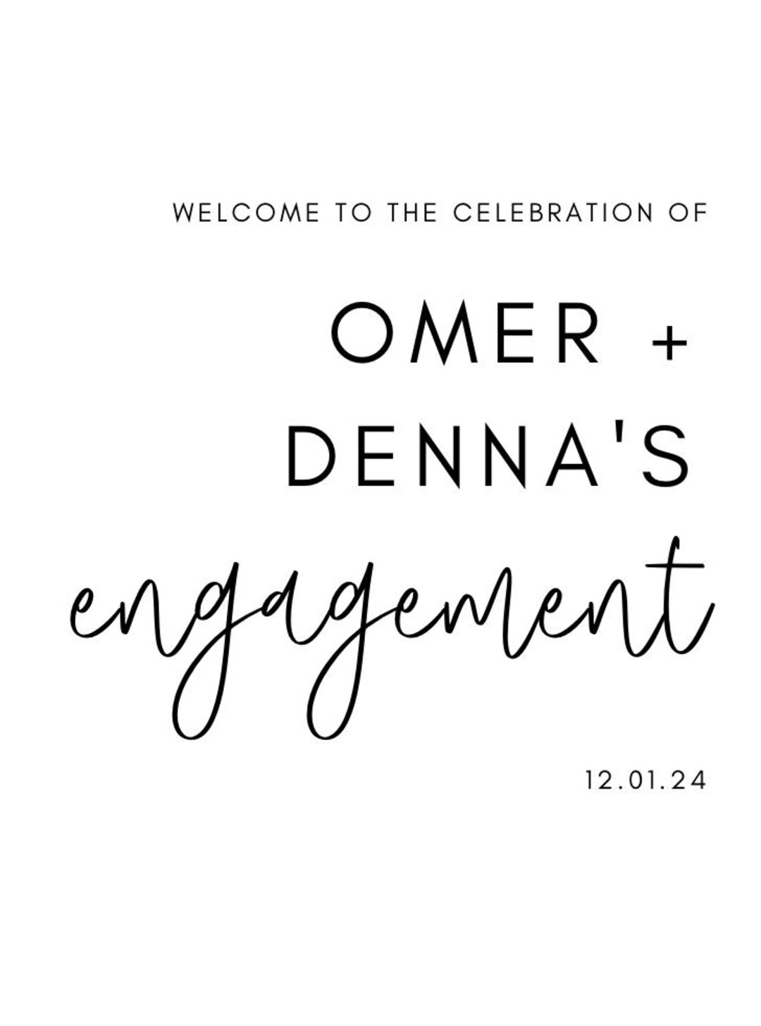 Editable Engagement Party Poster Template | DIY Canva Sign | Instant ...