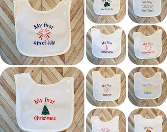 Hello Baby Wonder Baby's First Holiday Bib Set 12pk - Etsy