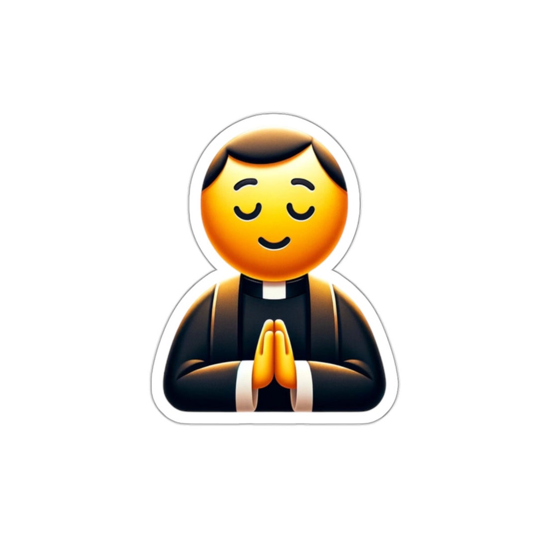Praying Priest Emoji Die-cut Stickers - Etsy