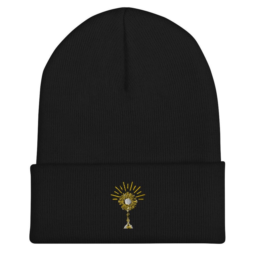Eucharist Monstrance Catholic Cuffed Beanie - Etsy
