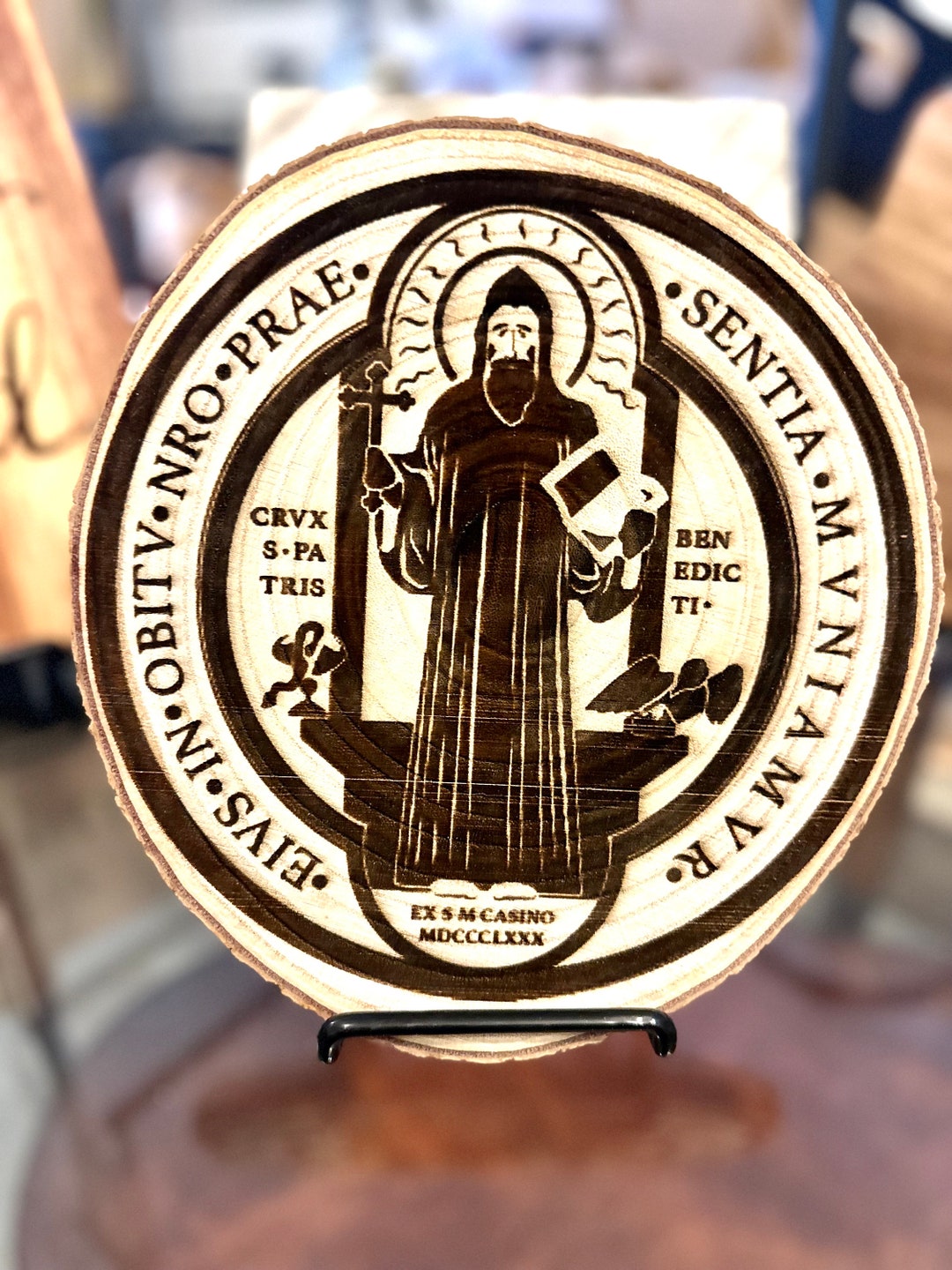 Saint Benedict Icon on Wood Two-sided - Etsy