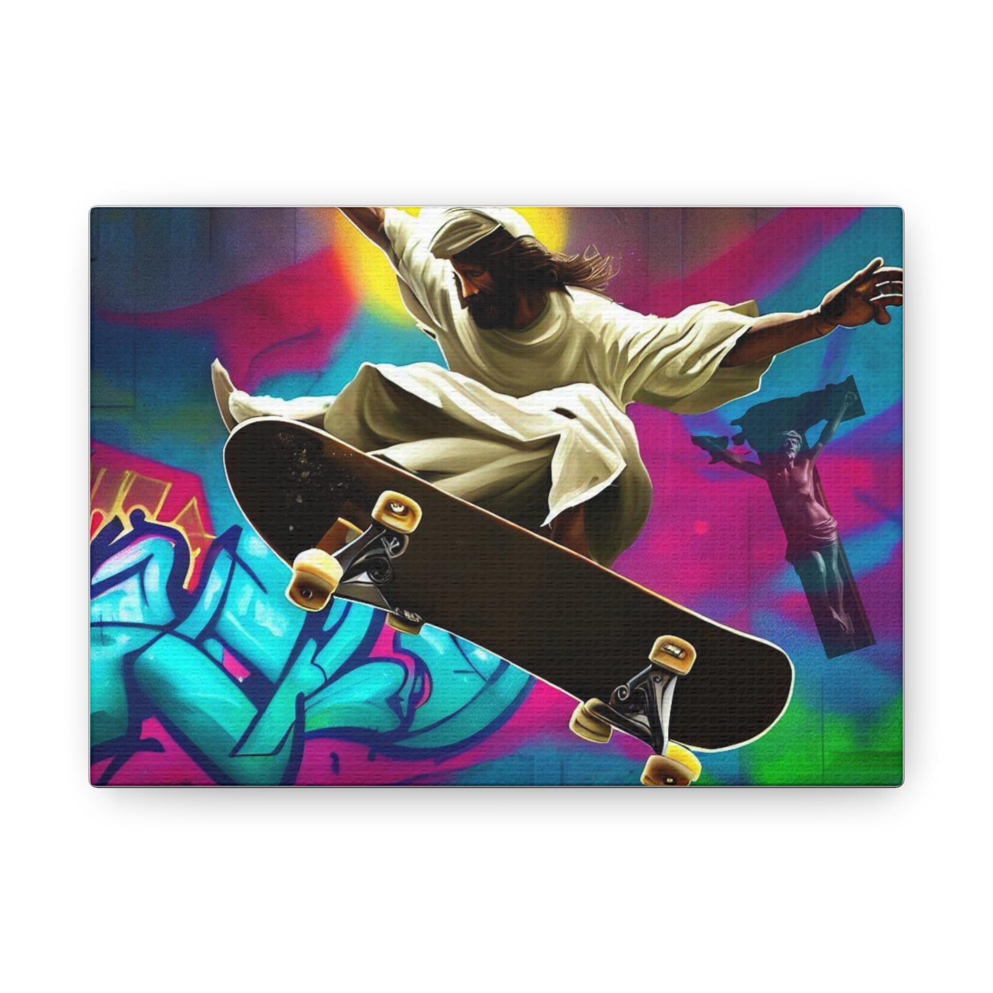 Jesus Skateboarding Shredding Jesus Canvas Gallery Wraps - Etsy