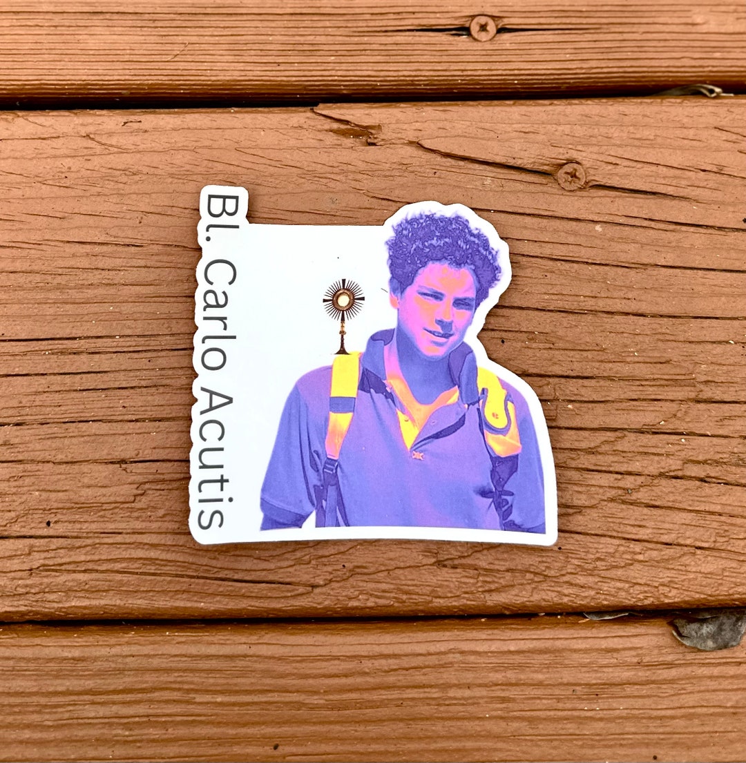 Blessed Carlo Acutis Eucharist Sticker Colored 4x4 1 - Etsy