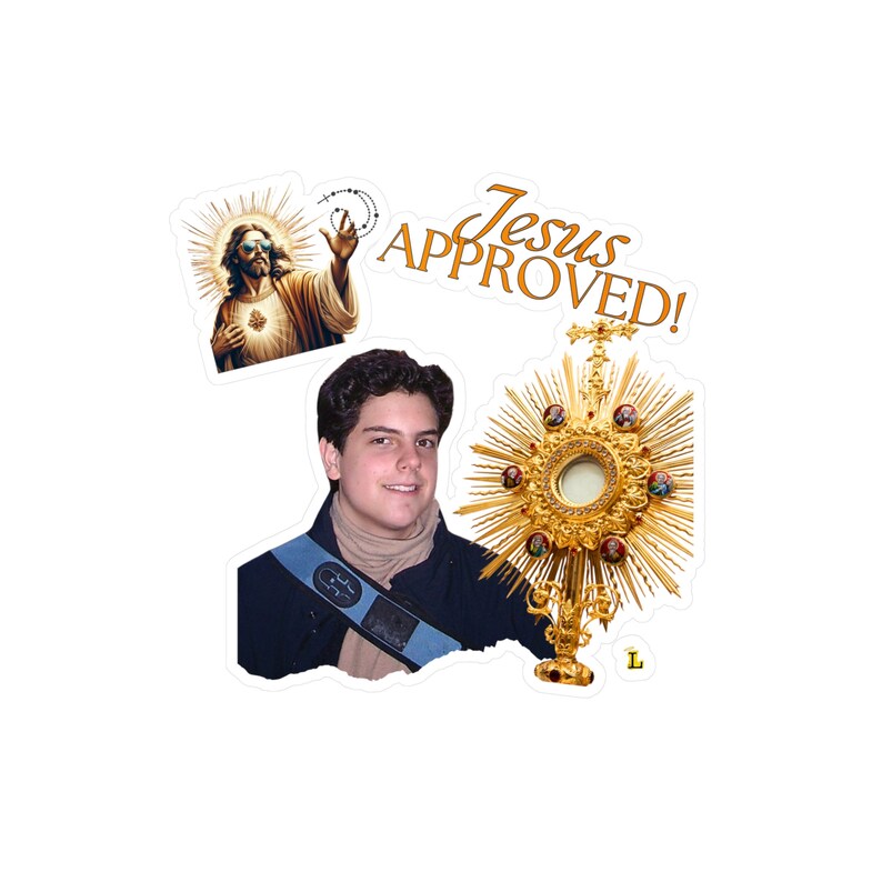 Sticker Blessed Carlo Acutis Jesus Approved Removable Kiss-cut Vinyl ...