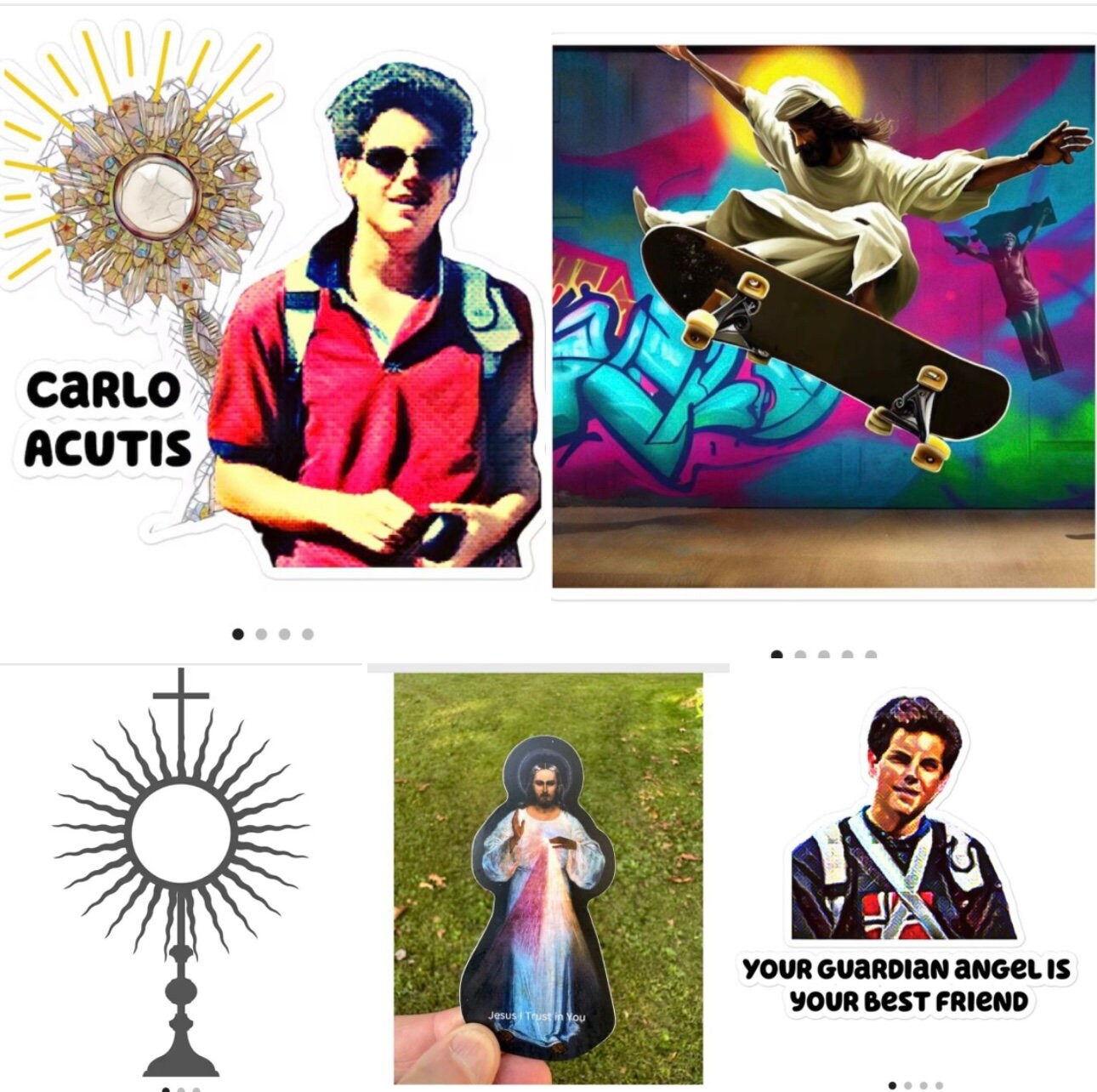 Blessed Carlo Acutis Eucharist Sticker Colored 4x4 1 - Etsy