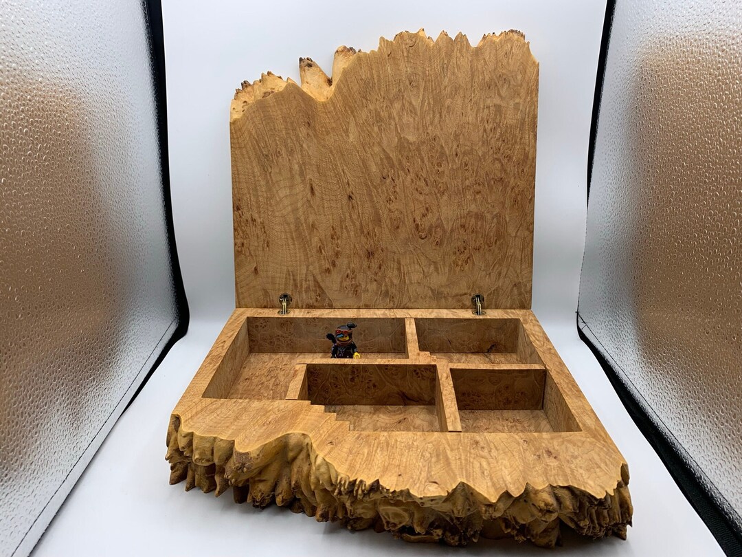 Large Michael Elkan Handmade Studio-craft Box From the 1970s Live-edge ...