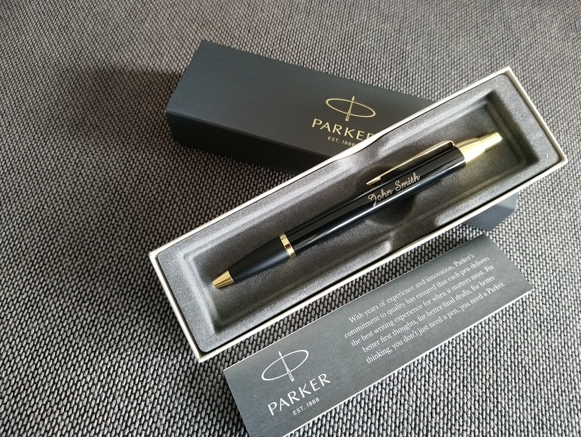 Personalised Parker IM Black With Gold Trim Ballpoint Pen - Etsy