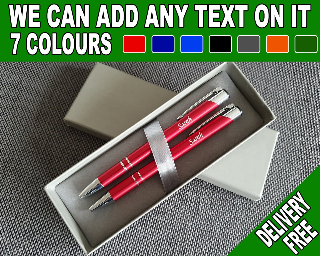 Pen + Pencil Set Personalised Engraved With Your Name Text Ballpoint ...
