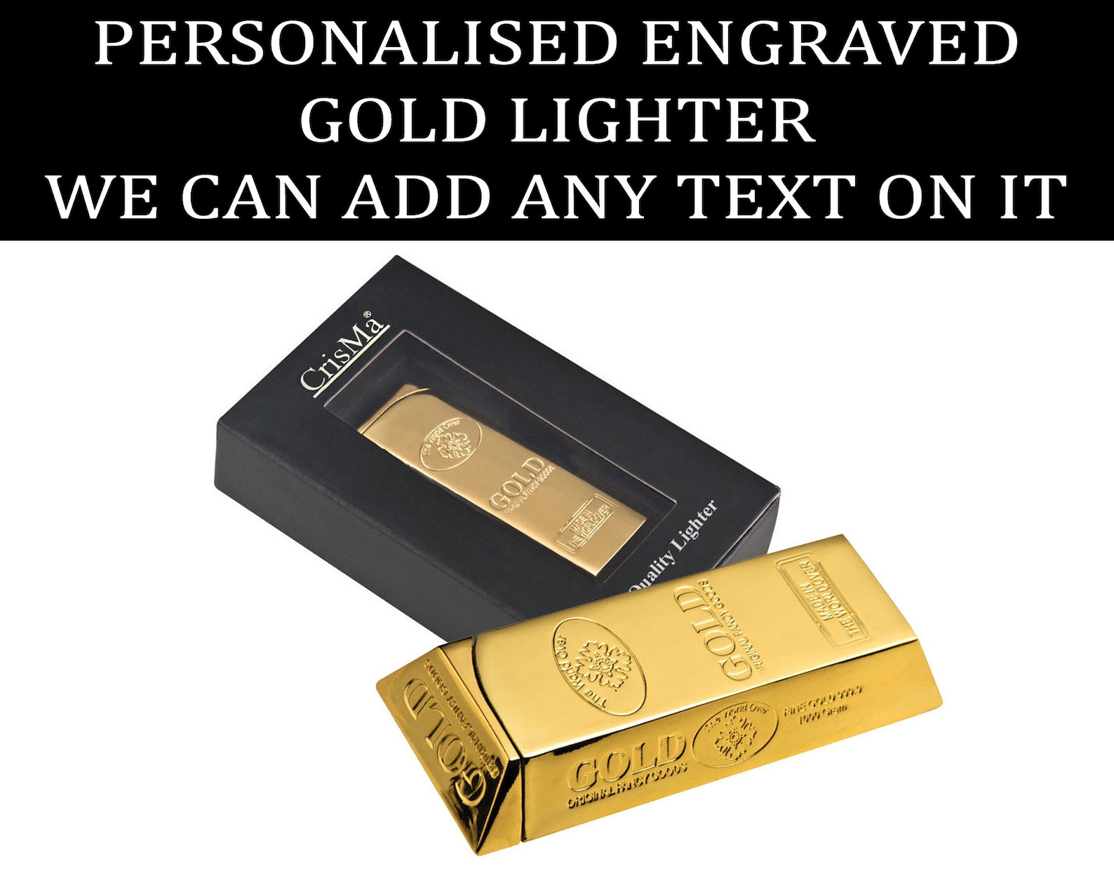 Gold Bar Personalised LIGHTER ADD Your Text Birthday - Etsy