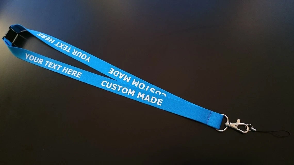 Personalised Lanyard Custom Made Any Text Colour Printed - Etsy UK