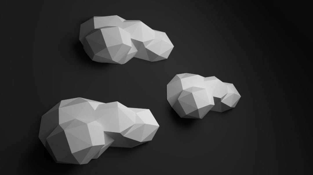 Cloud Papercraft, Low Poly Cloud, Papercraft, Papercraft 3d, PDF, DIY ...
