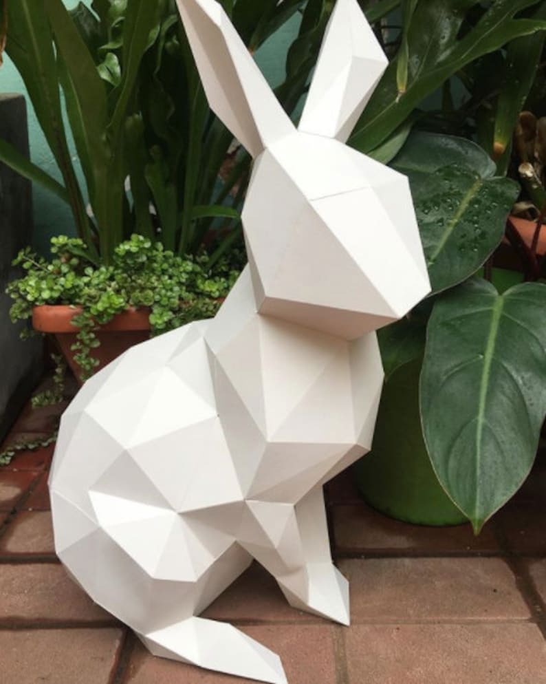 Rabbit Papercraft Bunny Low Poly Papercraft Papercraft 3d - Etsy Denmark