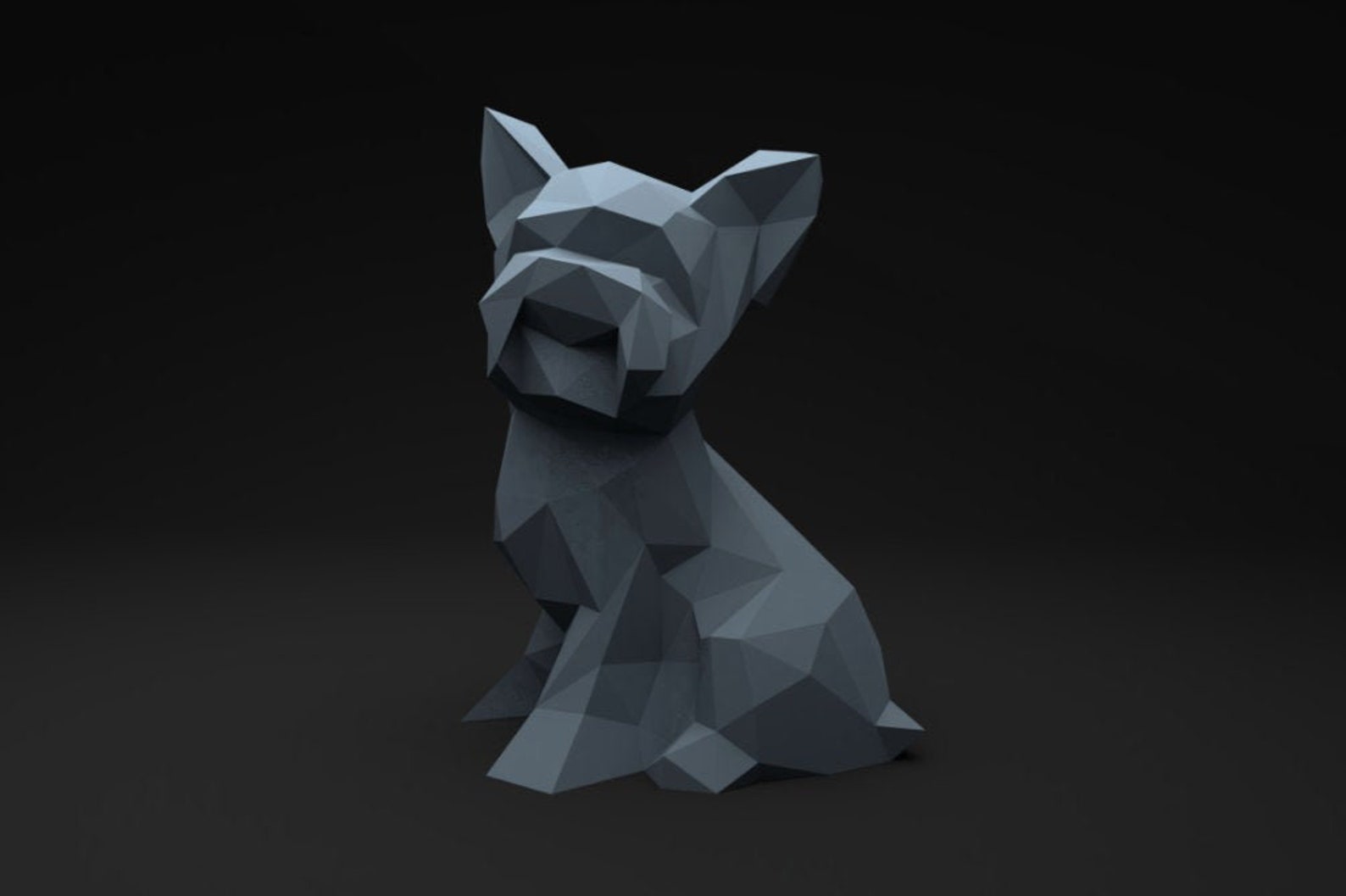 Yorkie Papercraft chien faible poly papercraft papercraft | Etsy