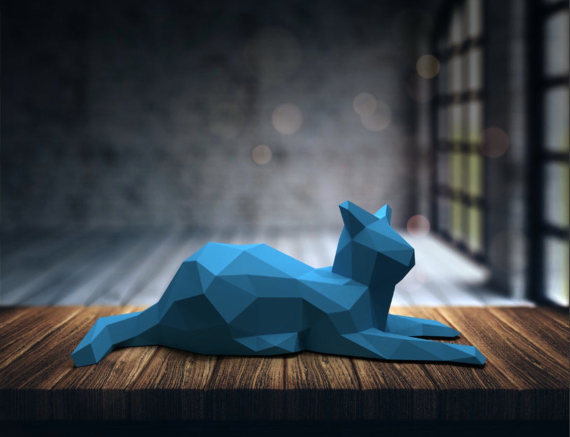 Cat Papercraft Cat Low Poly Papercraft Papercraft 3d PDF - Etsy Australia