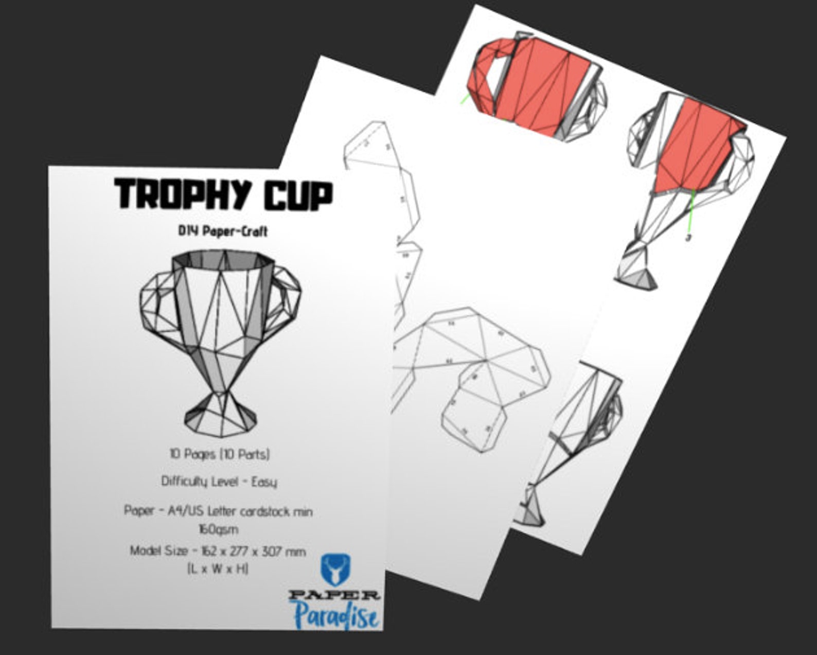 Trophy Cup Papercraft Trophy Low Poly Papercraft 3d PDF - Etsy Australia