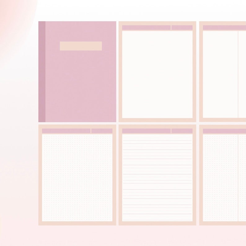 Digital Notebook Cover and Note-taking Pages PDF Lined, Dotted, Blank ...