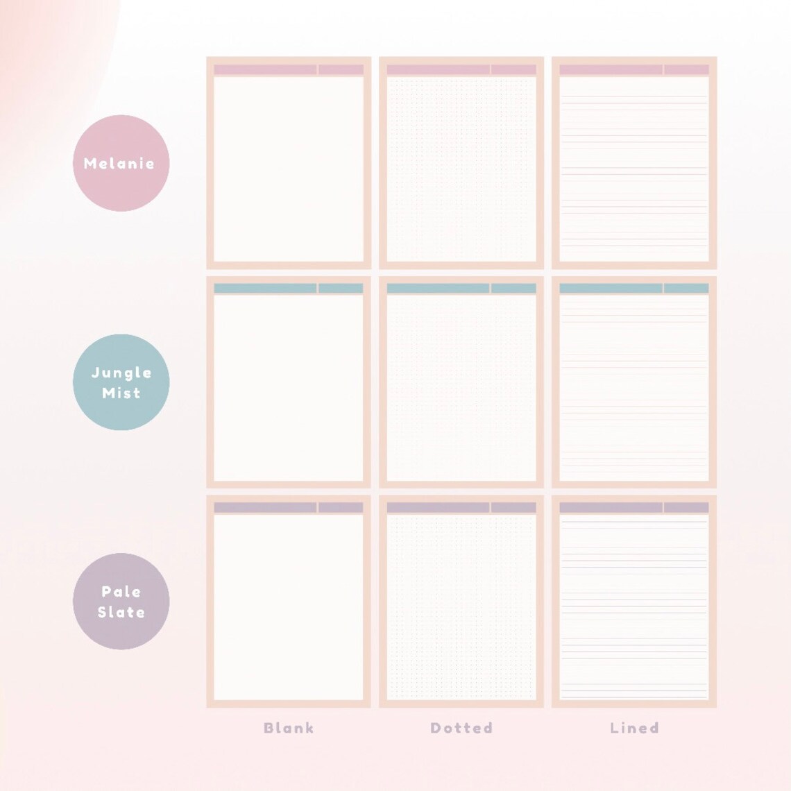 Digital Notebook Cover and Note-taking Pages PDF Lined, Dotted, Blank ...