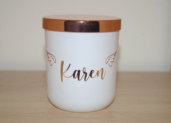 Angel Wing Personalised Memorial Candle With Rose Gold Lid L - Etsy