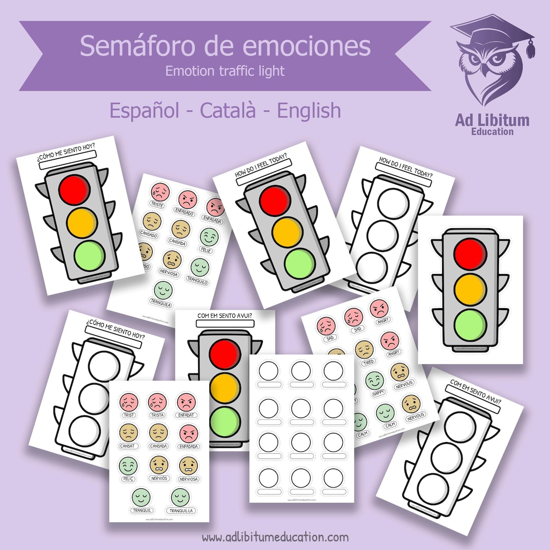 Emotions Traffic Light Printable for Kids | Emotional Regulation ...