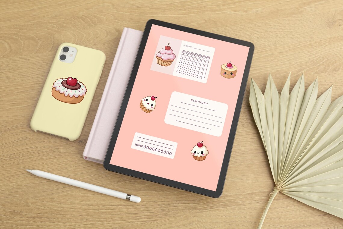 12 Kawaii Sweet Treats Vector Sticker Set Svg and Png, Precropped ...