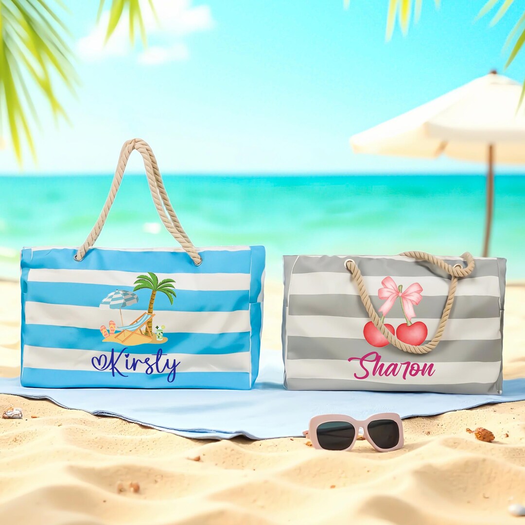 Personalized Waterproof Beach Bag: Custom Travel Tote, Bridal Party ...