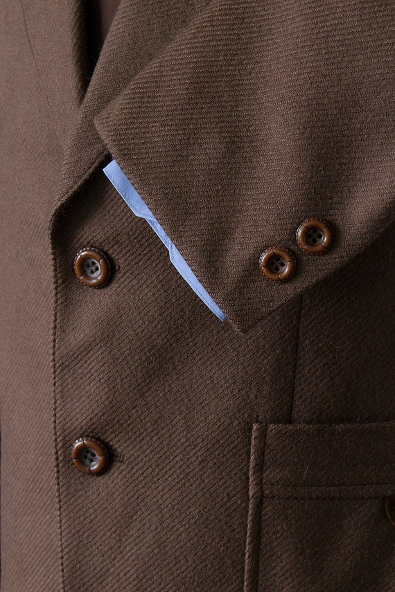 70s brown beltback patch pocket jacket - Gem