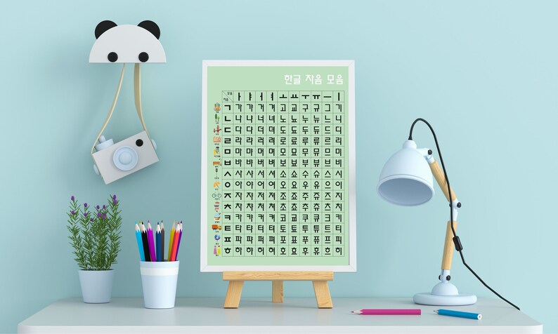 Korean Language Hangul Poster, Wall Art,classroom Decor, Playroom Decor ...