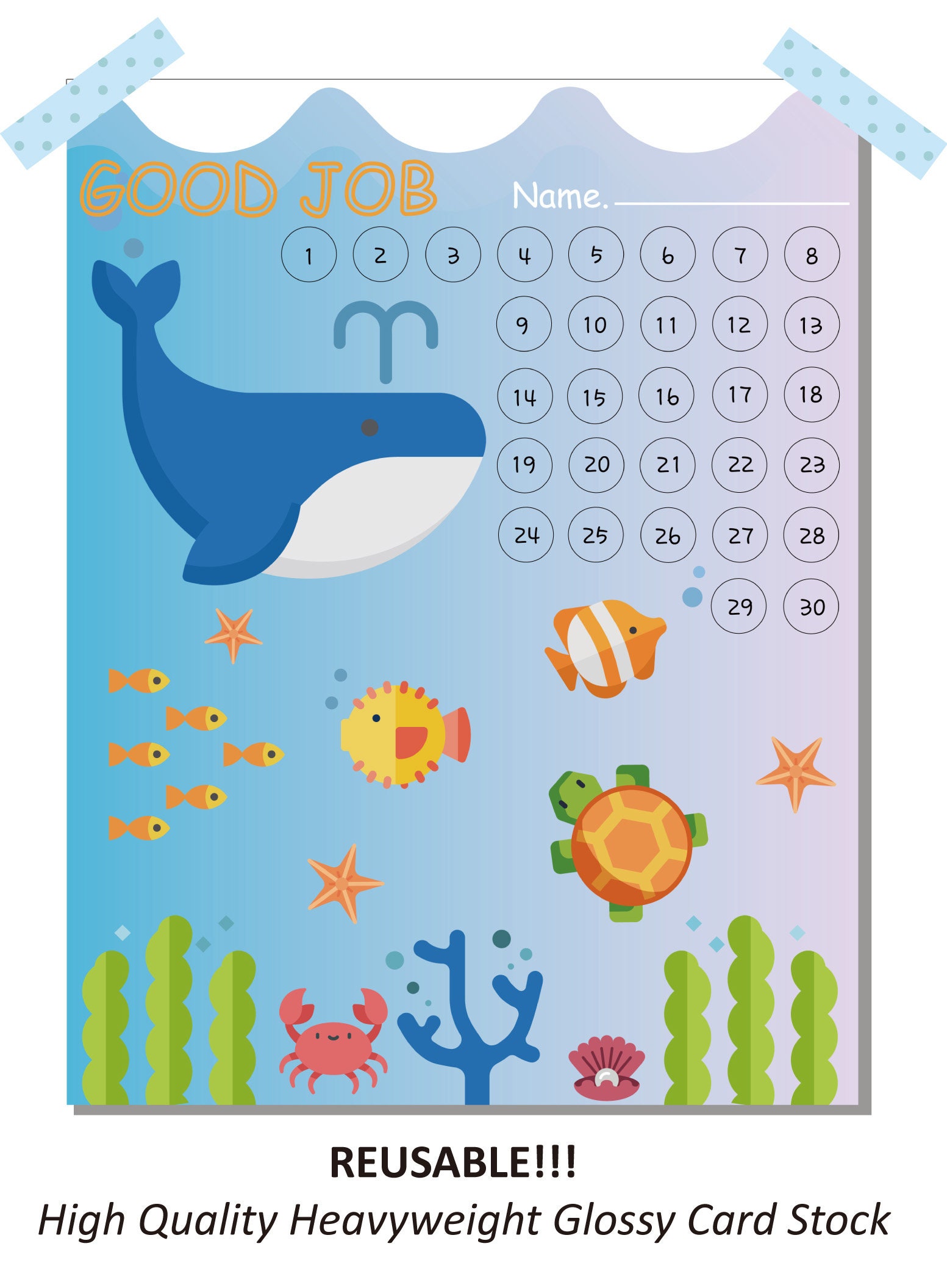WHALE Reward Chart for Kids- Good Parenting Solution- Chore Chart for ...