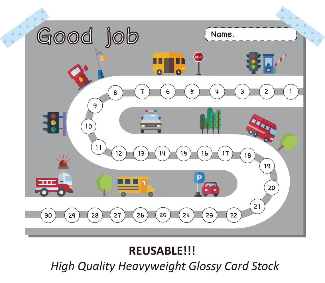 CARS Reward Chart for Kids- Good Parenting Solution- Chore Chart for ...