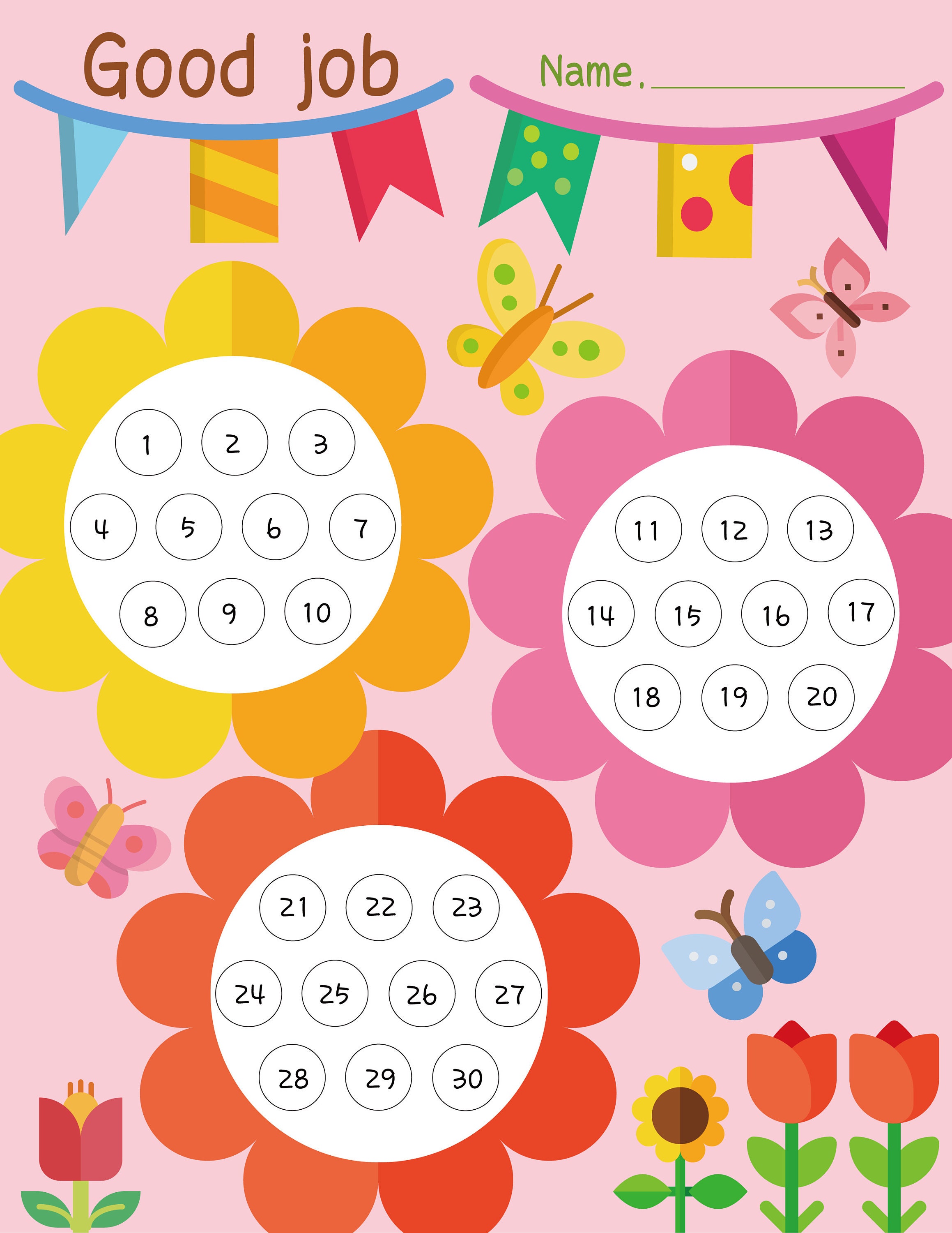 FLOWERS Reward Chart for Kids- Good Parenting Solution- Chore Chart for ...
