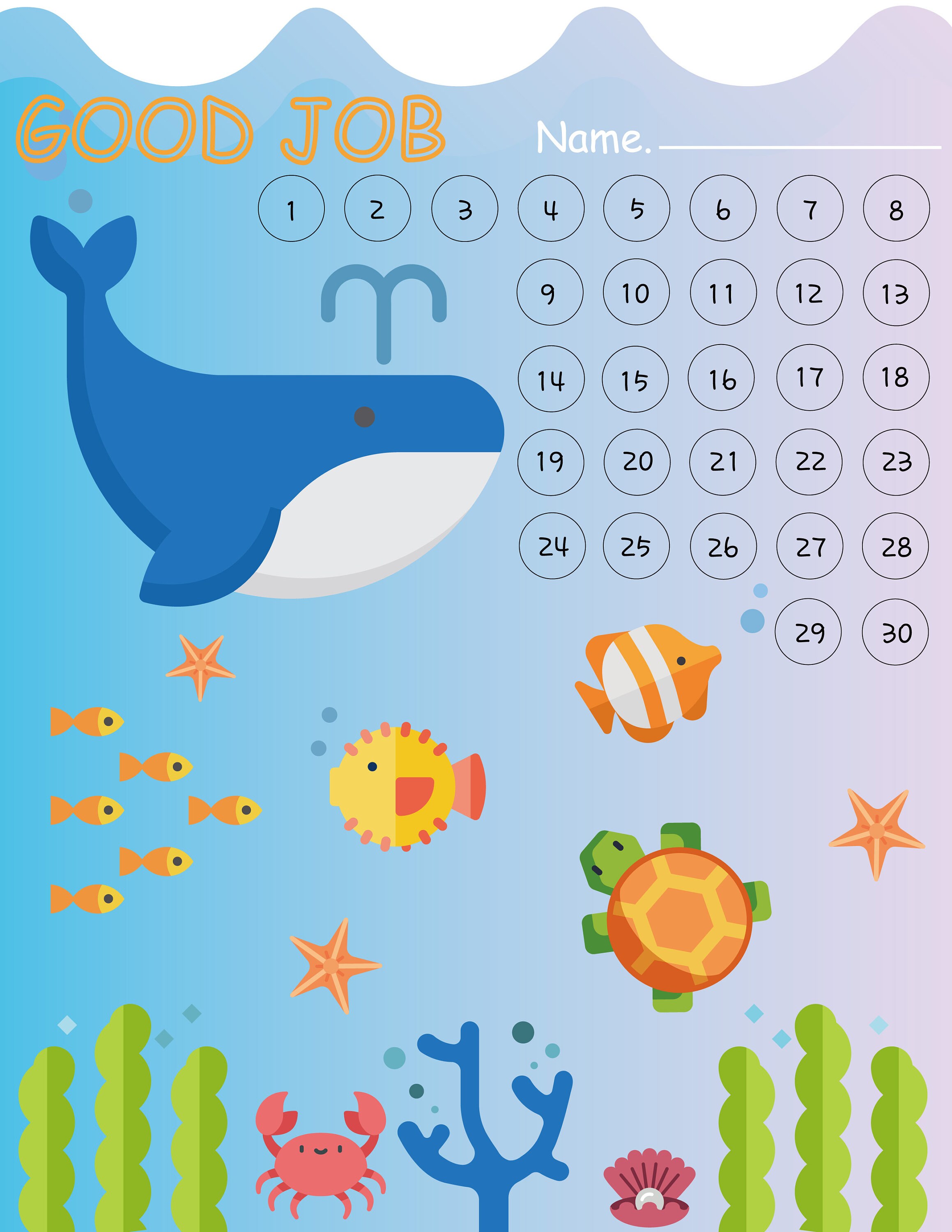 WHALE Reward Chart for Kids- Good Parenting Solution- Chore Chart for ...