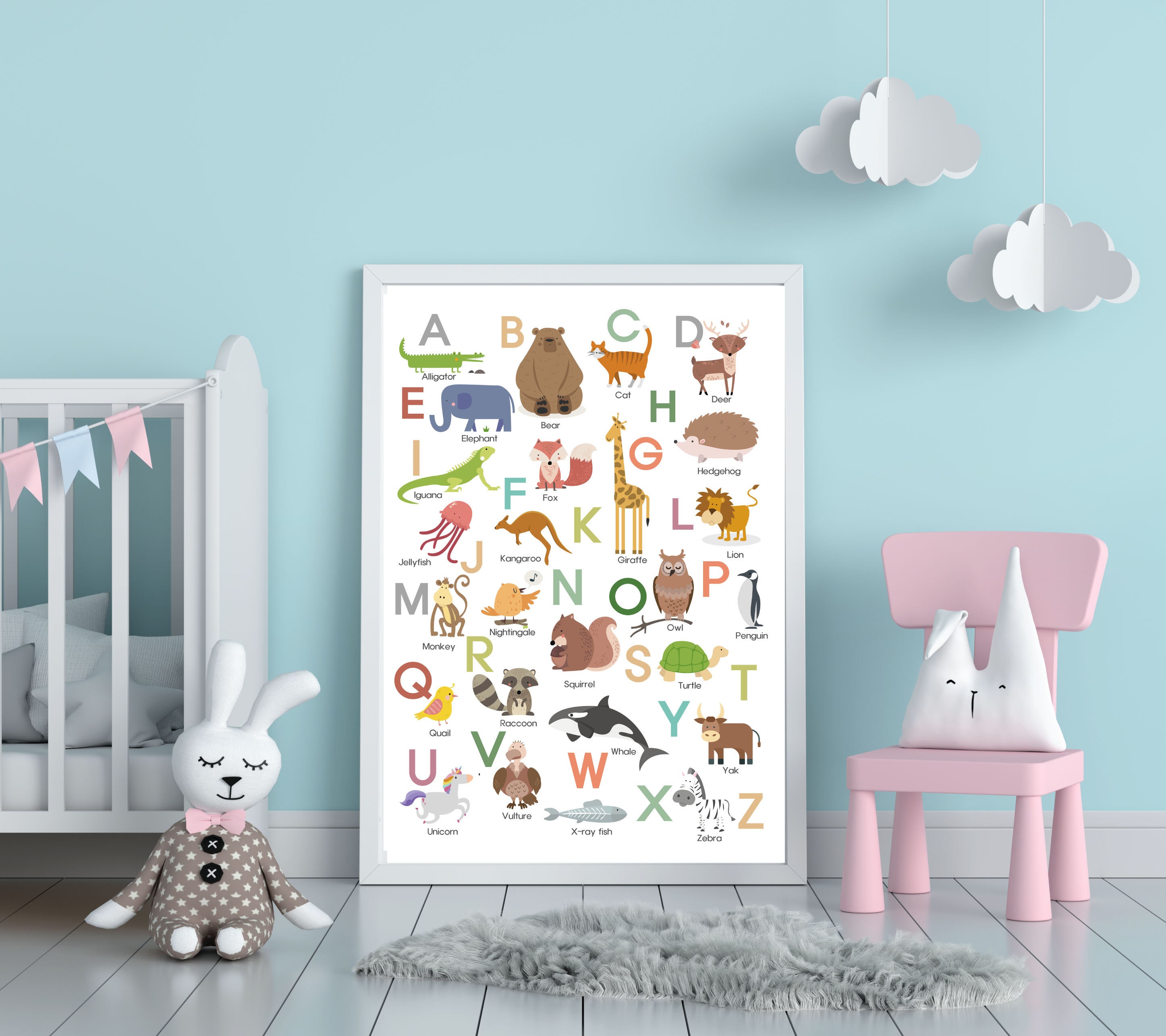 Alphabet Poster, Animal Alphabet Poster,classroom Decor, Playroom Decor ...