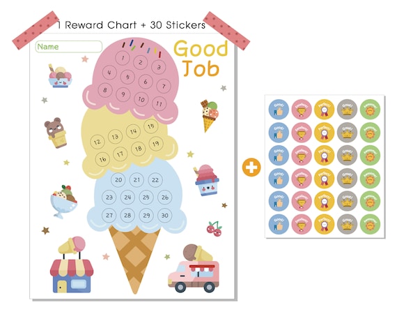 ICE CREAM Reward Chart for Kids Good Parenting Solution - Etsy