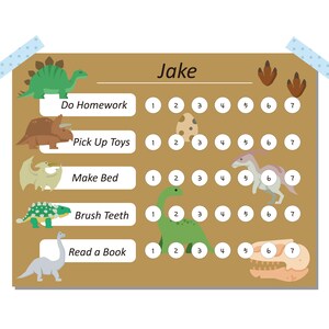 DINOSAUR Reward Chart for Kids- Good Parenting Solution- Chore Chart ...