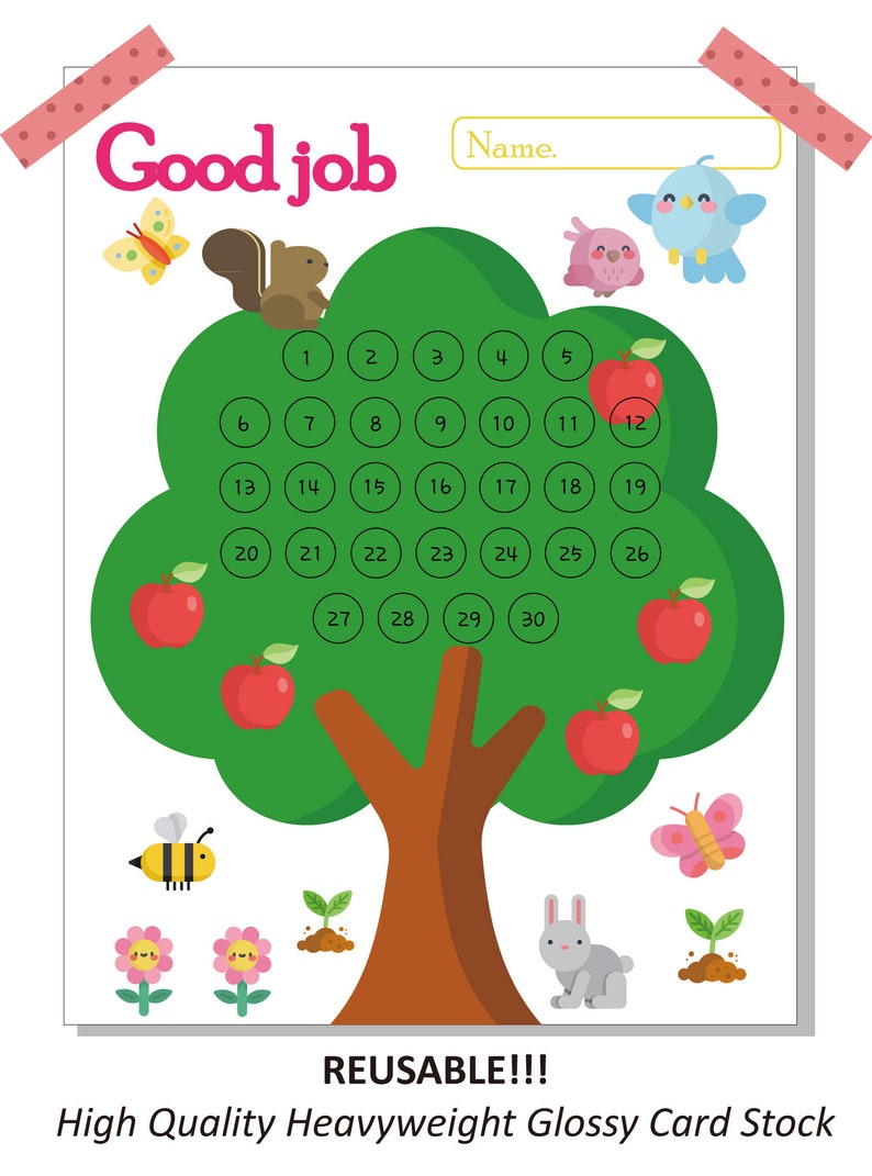 TREE Reward Chart for Kids- Good Parenting Solution- Chore Chart for ...